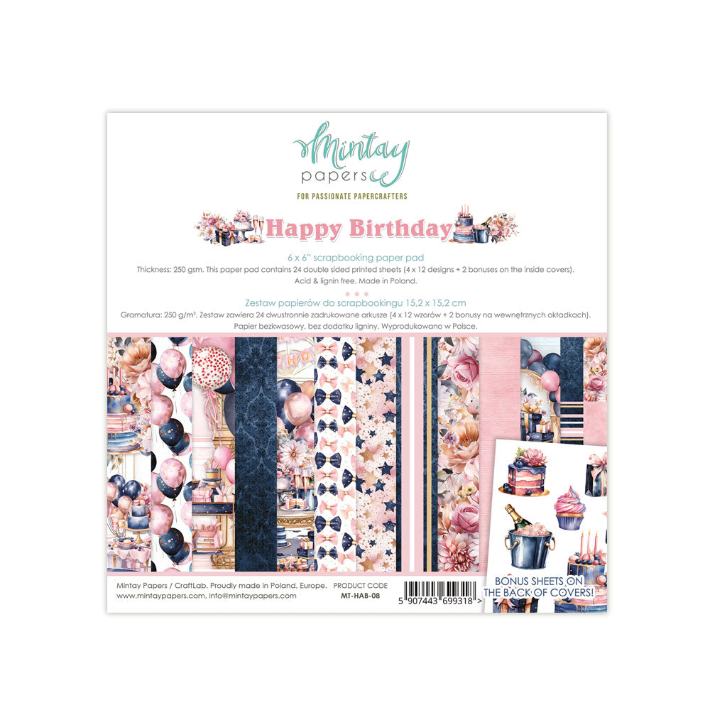 Mintay 6 x 6 Paper Pad - Happy Birthday – Creative Treasures